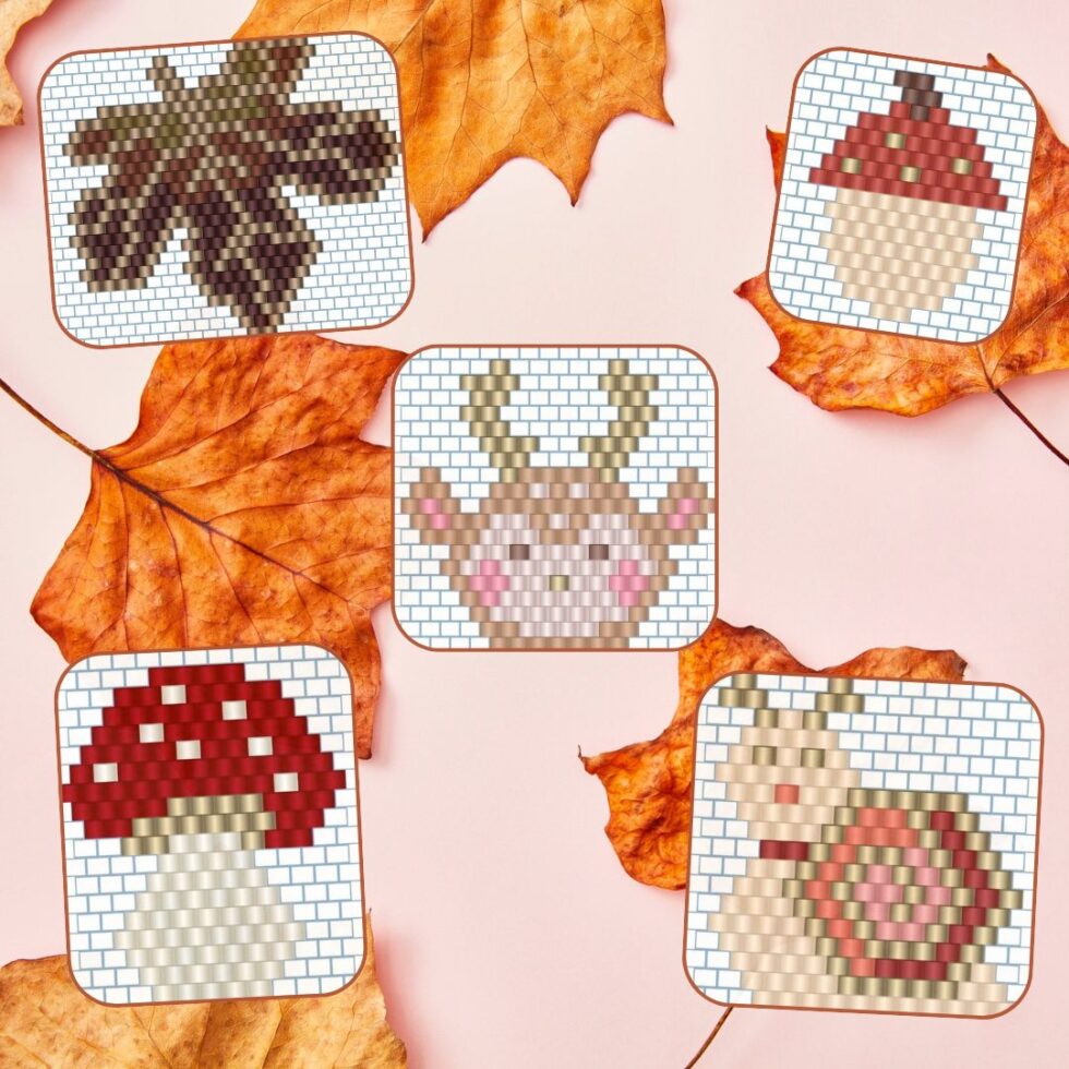Fall patterns with brick stitch | MiyukiBeading